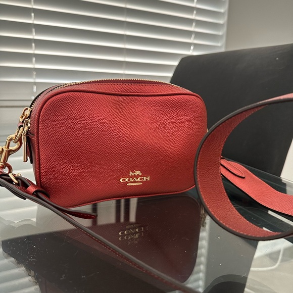 Coach | Bags | Coach Red Crossbody Bag With Gold Accents | Poshmark